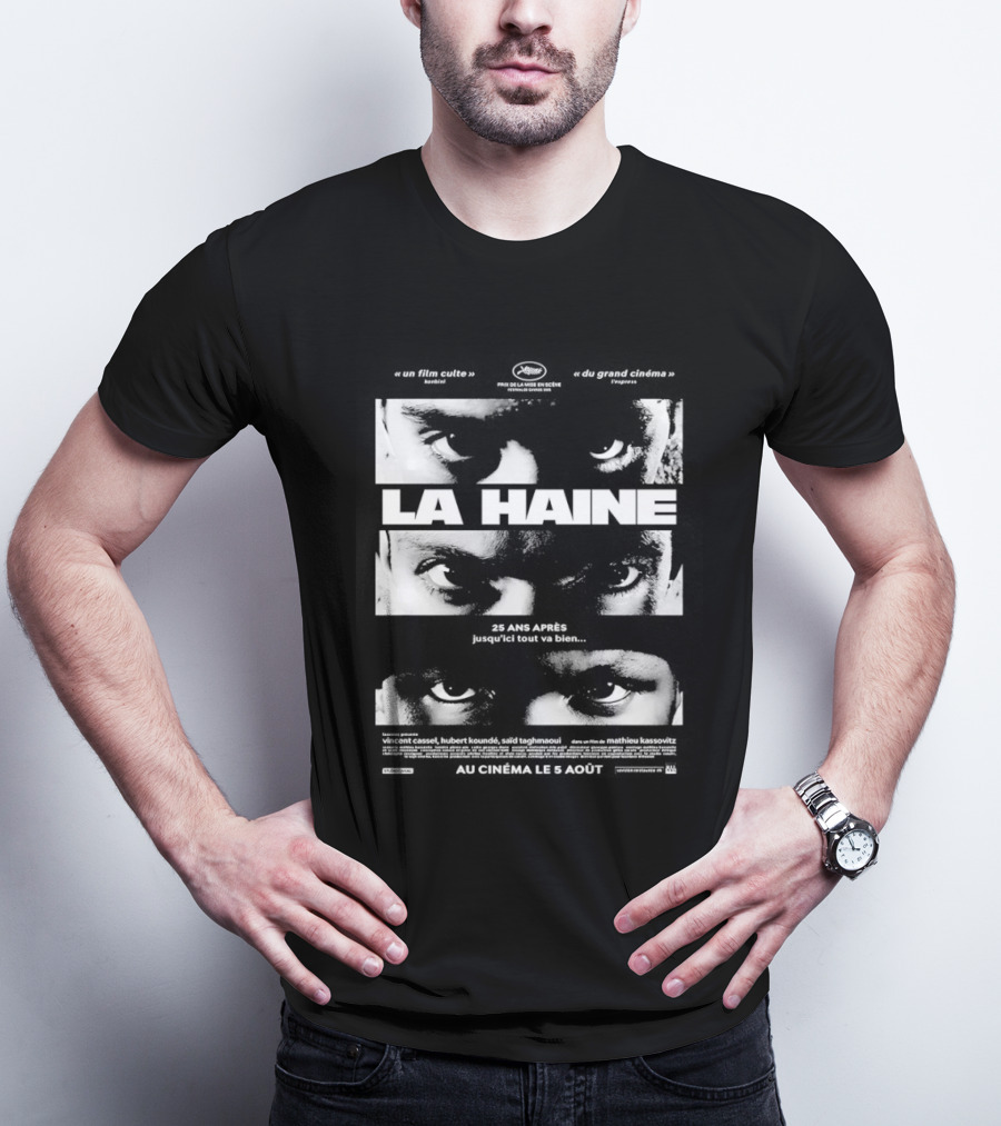 La Haine 25 Ans Après Jusqu'ici Tout Va Bien Face Eyes Flame T-Shirt