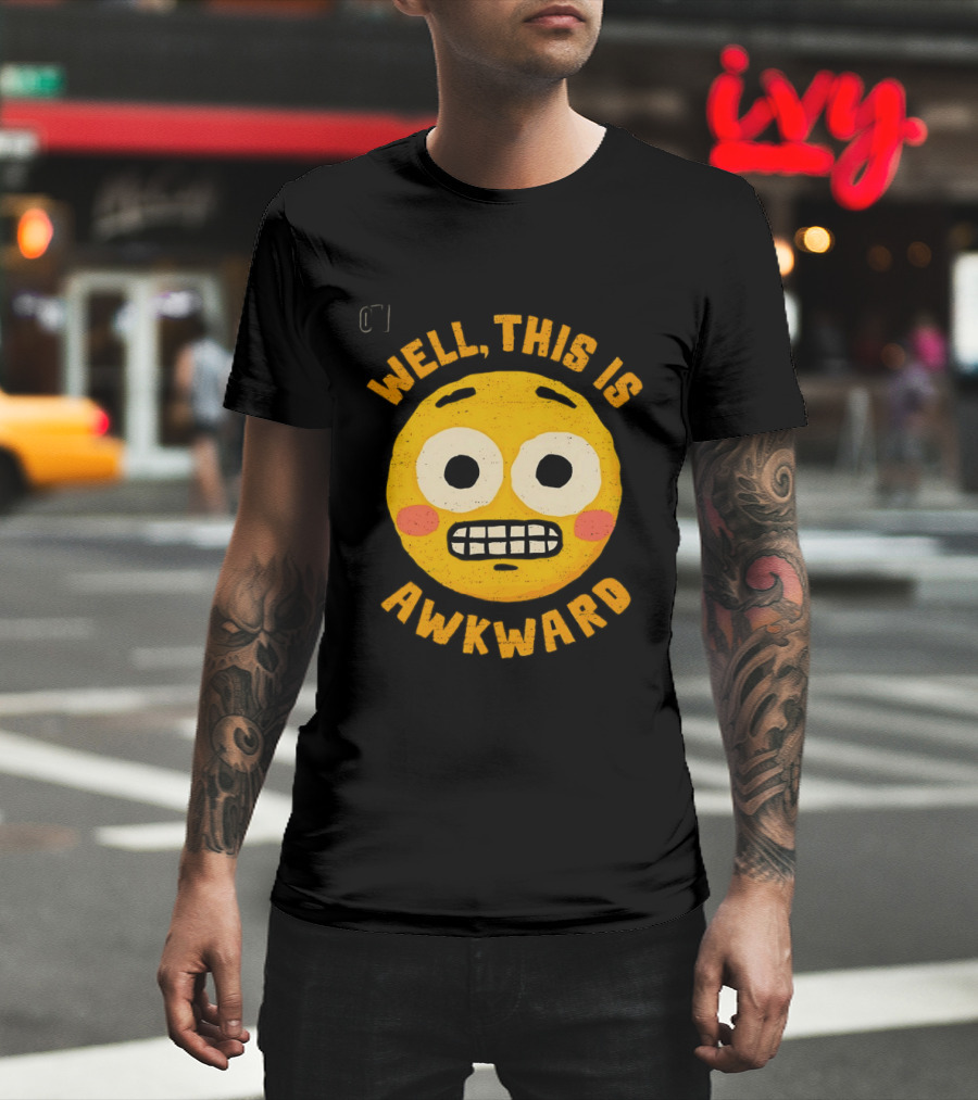 Well This Is Awkward Emoji Expression T-Shirt