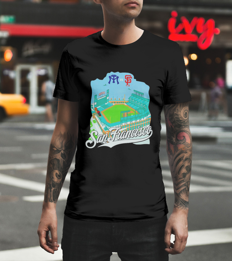 New York Mets VS San Francisco Giants Oracle Park San Francisco T-Shirt