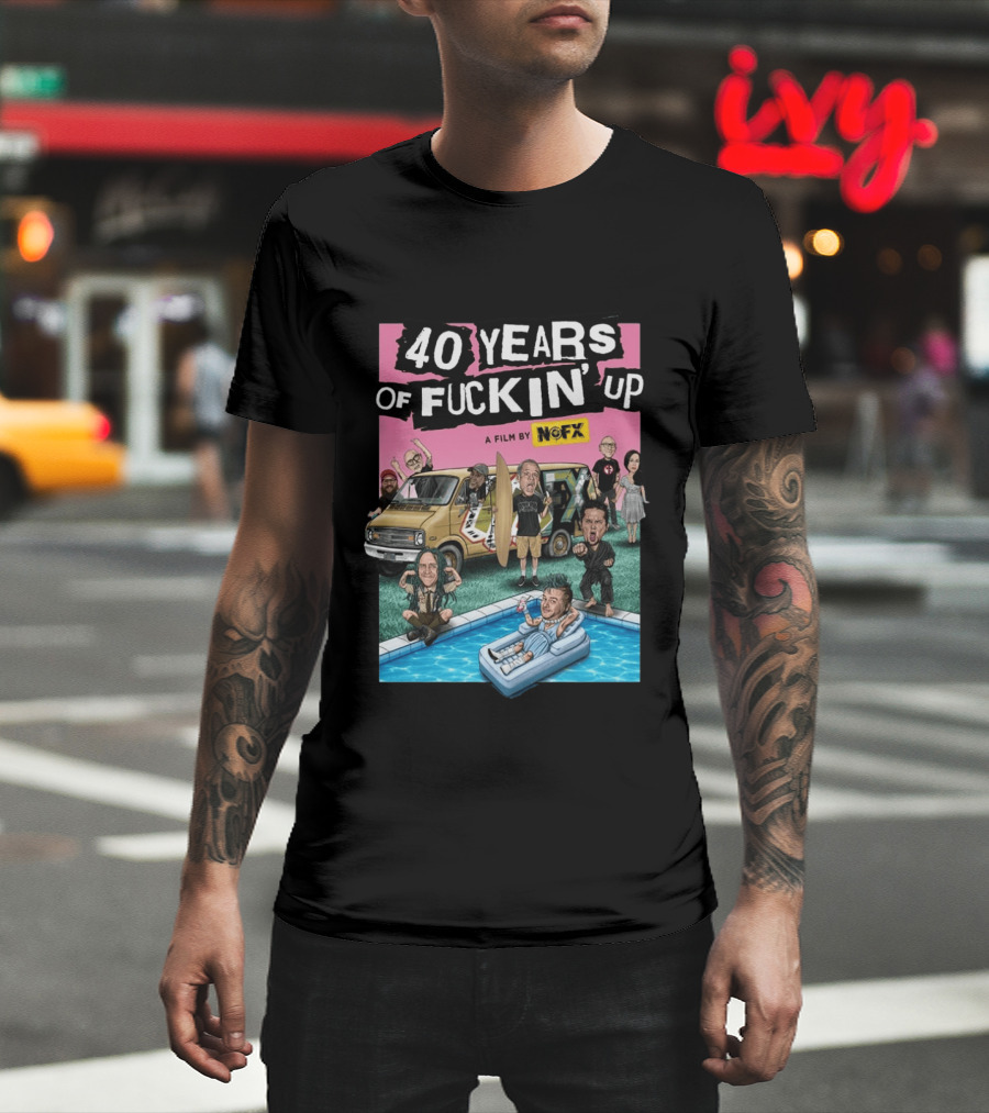 NOFX 40 Years Of Fuckin' Up A Film By NOFX Art Blue T-Shirt