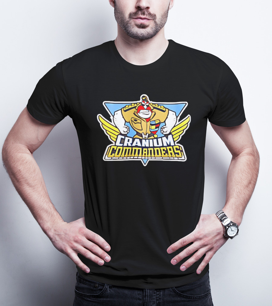 Cranium Commanders Cartoon Military Character Winged T-Shirt