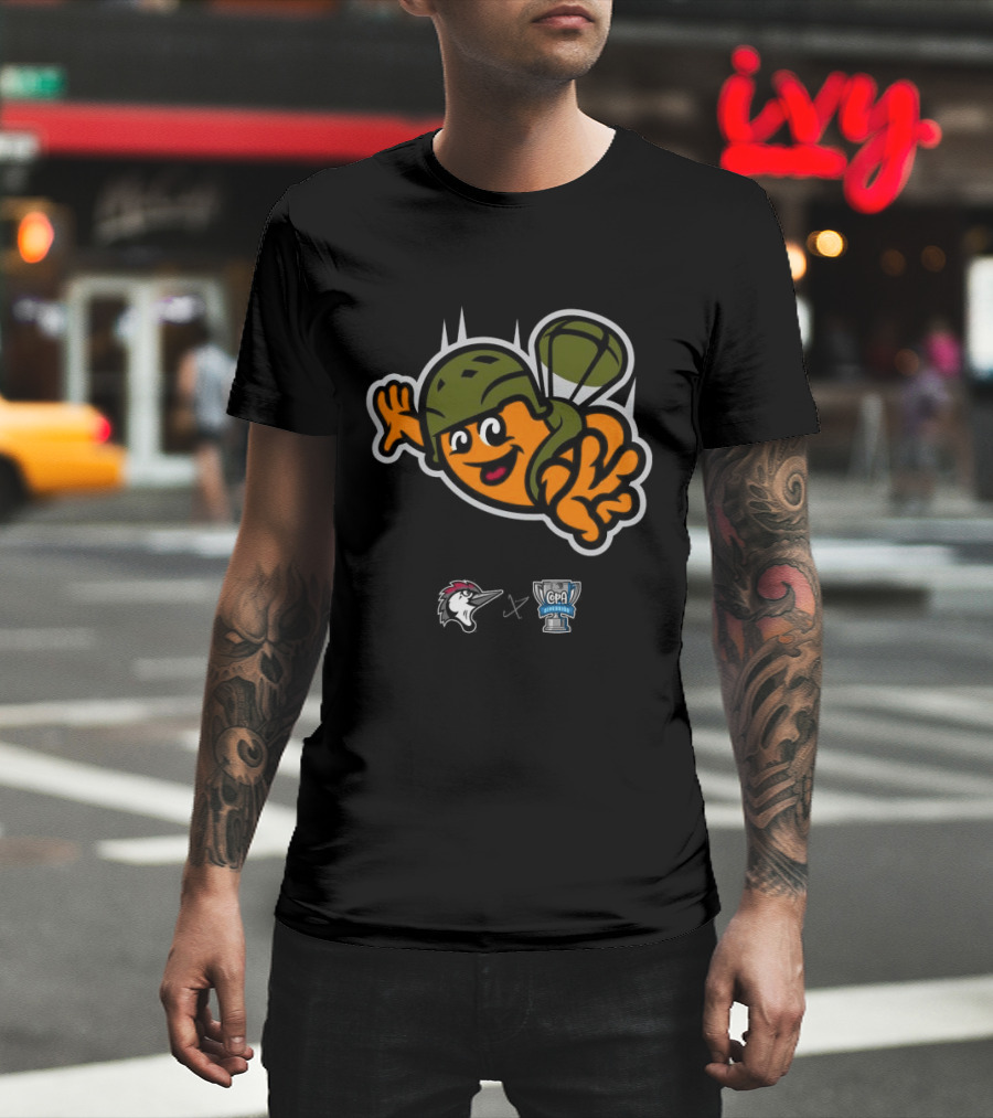 Fayetteville Woodpeckers Frijoles Saltarines De Fayetteville Parachute Character 2026 T-Shirt