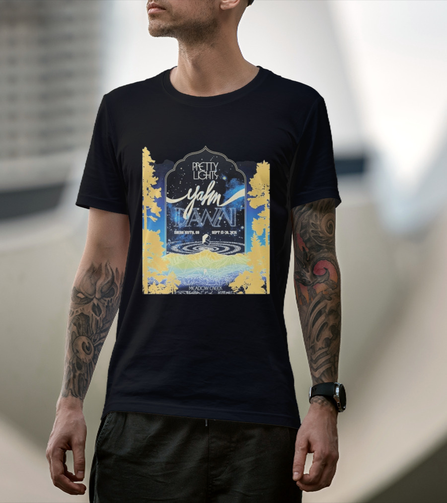 Pretty Lights Yahn Dawn 2026 Buena Vista Colorado Meadow Creek September 18 20 Event T-Shirt