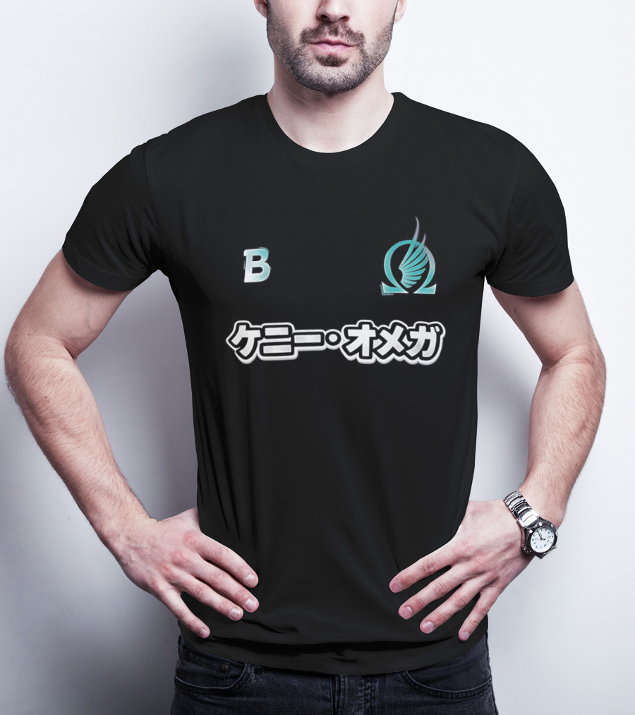 Kenny Omega B Winged Omega Blue Kanji T-Shirt