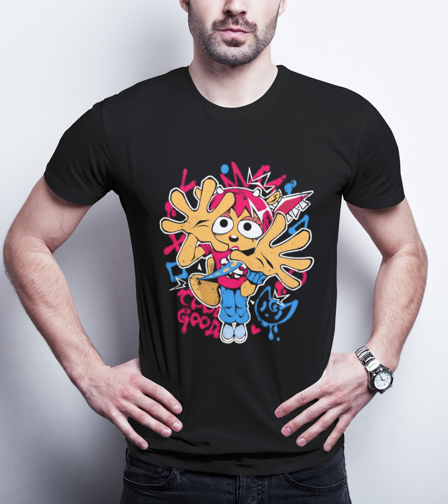Lammy Metal Girly Vibrant Cartoon Character With Playful Expression And Colorful Burst T-Shirt