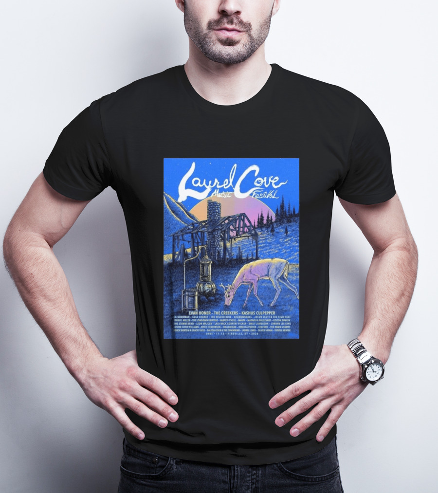 Laurel Cove Music Festival Pineville KY June 11 13 2026 Evan Honer The Creekers Kashus Culpepper T-Shirt