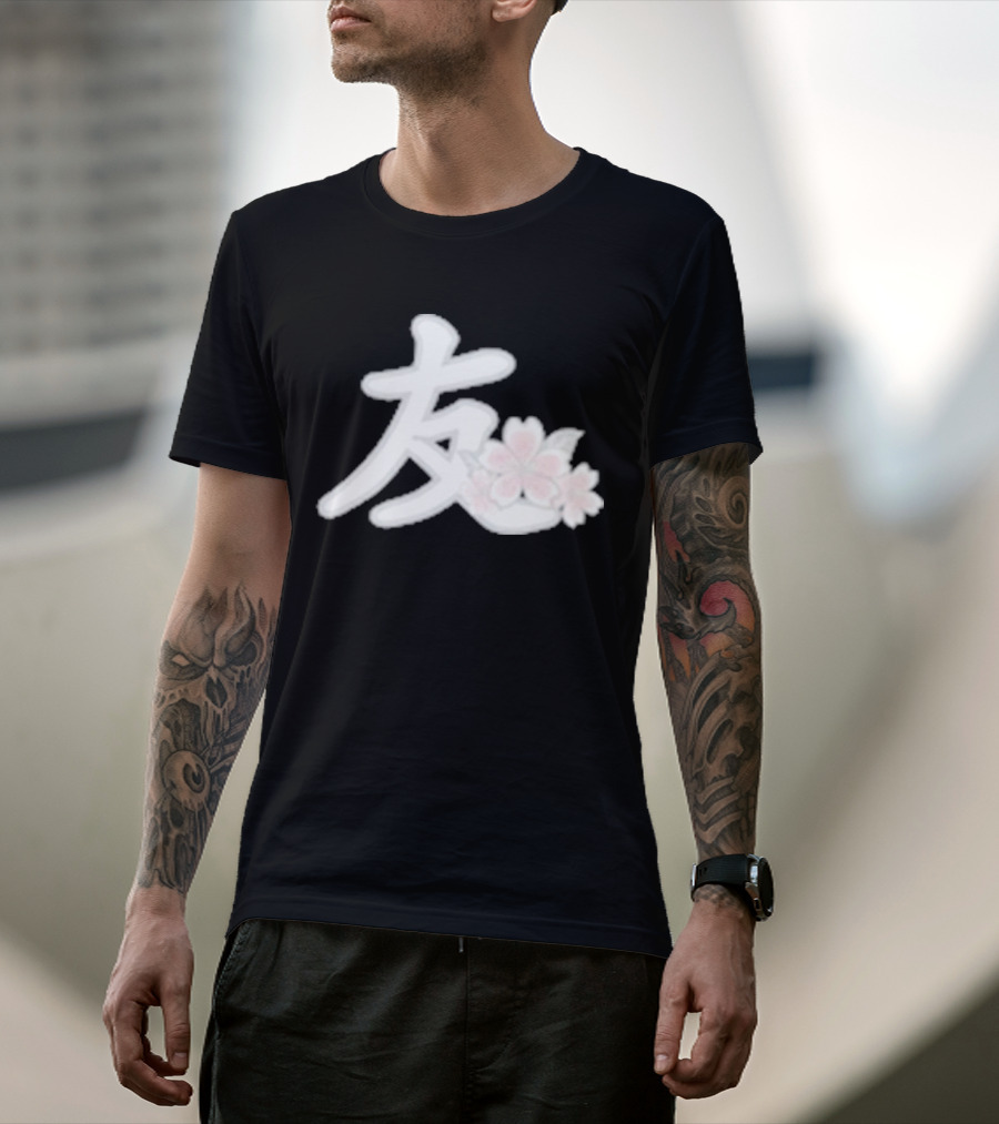 YFK Blossoms Sakura Kanji Friendship T-Shirt