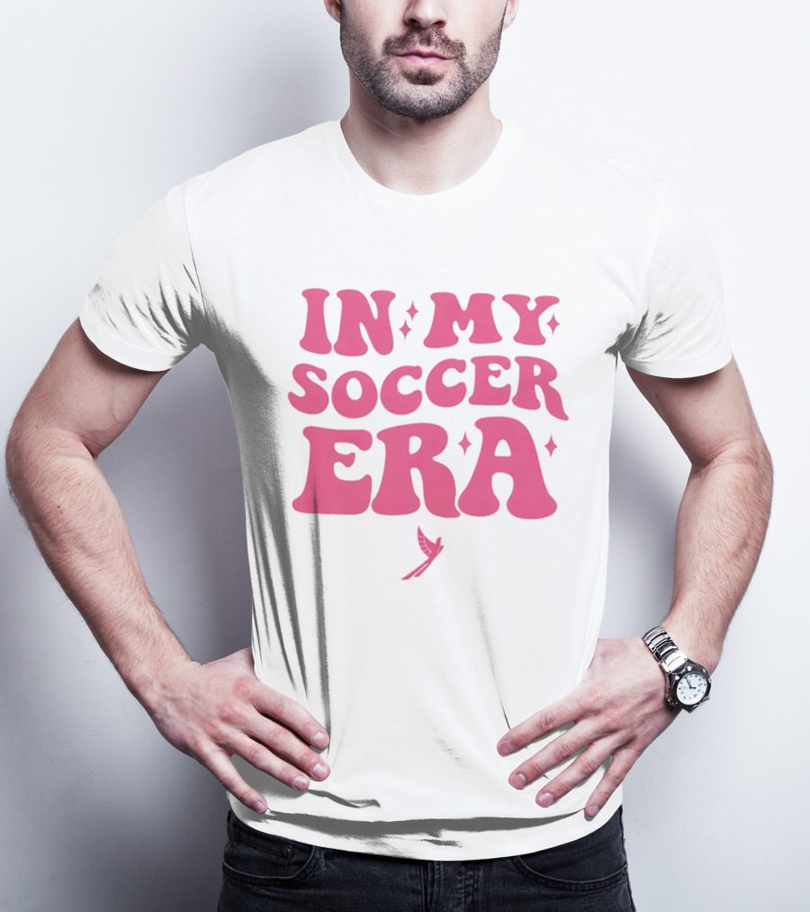 In My Soccer Era Vintage Pink Style With Stars And Winged Motif T-Shirt