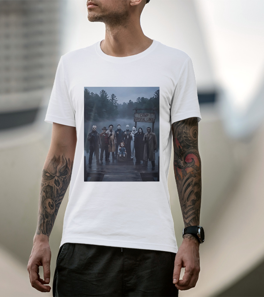 Chucky Horror Camp Crystal Lake Jason Freddy Michael Myers Scream T-Shirt