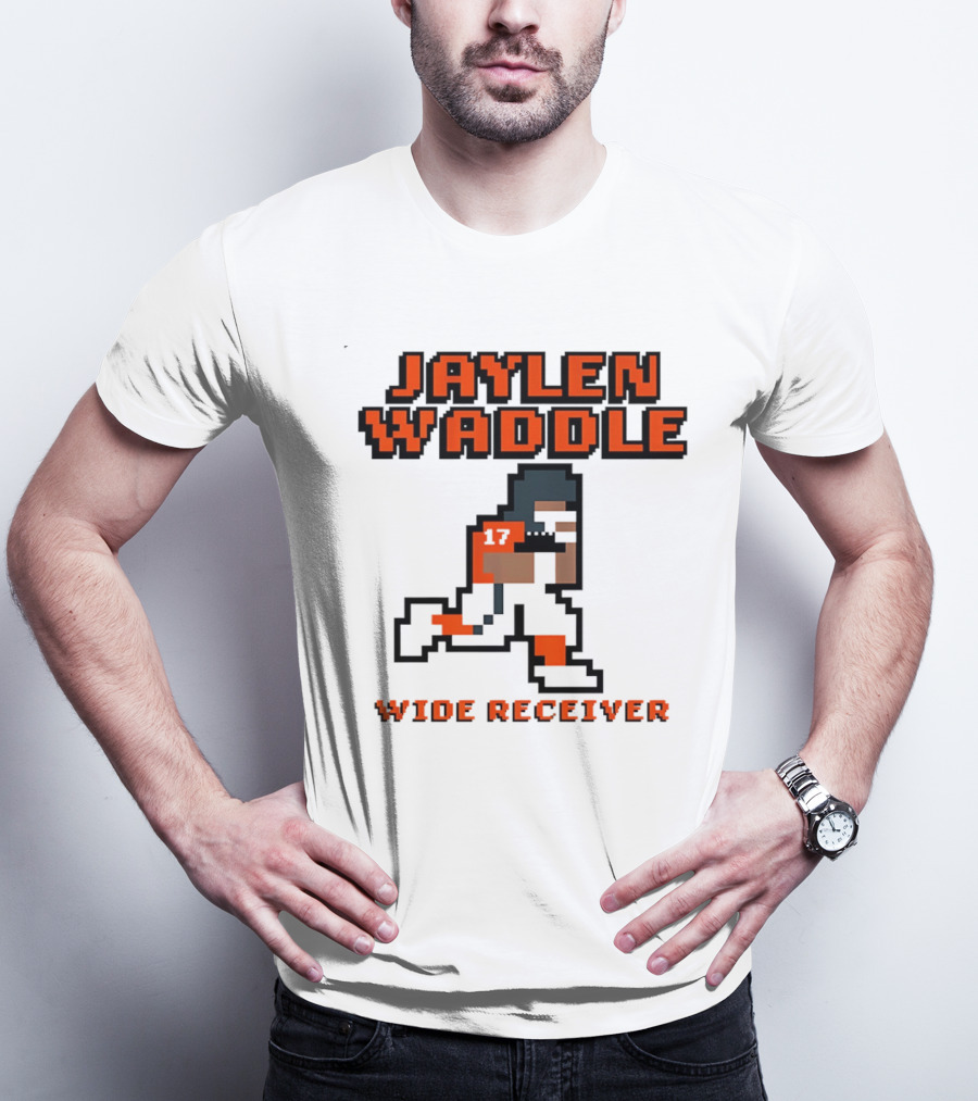 Jaylen Waddle Wide Receiver Pixel T-Shirt