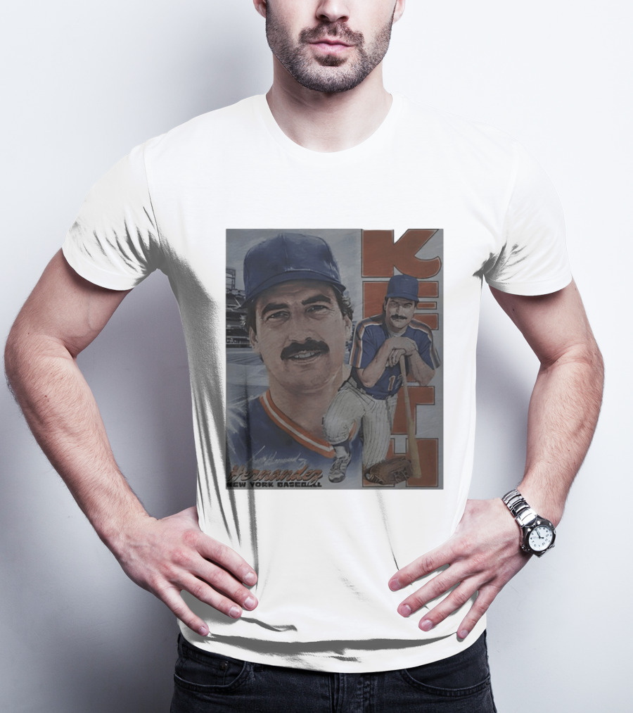 Keith Hernandez New York Baseball Mets Player Portrait With Bat T-Shirt