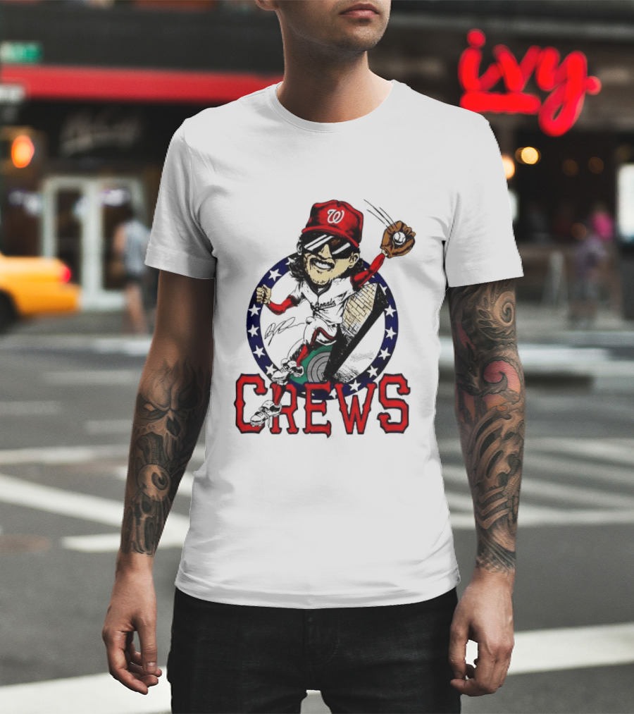 Dylan Crews Washington Nationals MLB Caricature With Baseball Glove And Cap T-Shirt