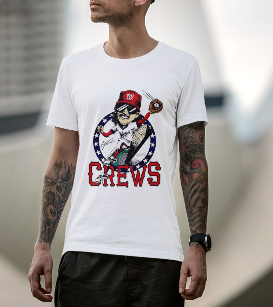 Dylan Crews Washington Nationals MLB Caricature With Baseball Glove And Cap T-Shirt