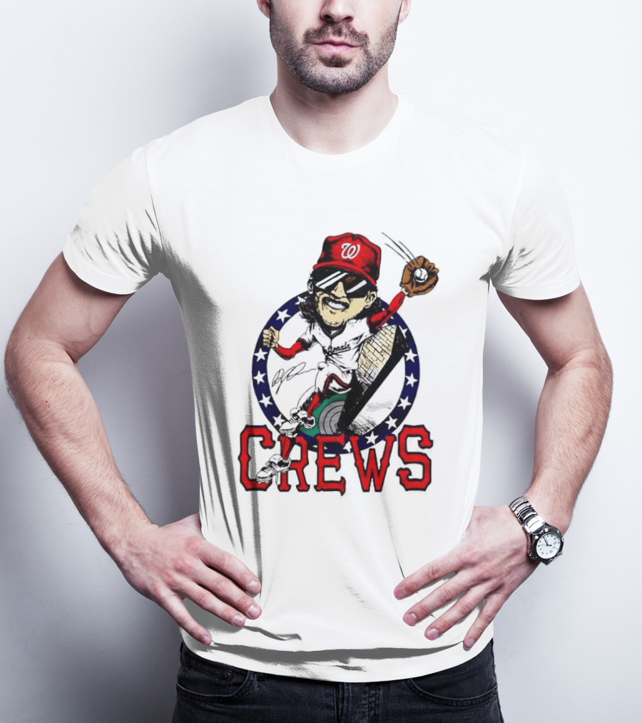 Dylan Crews Washington Nationals MLB Caricature With Baseball Glove And Cap T-Shirt
