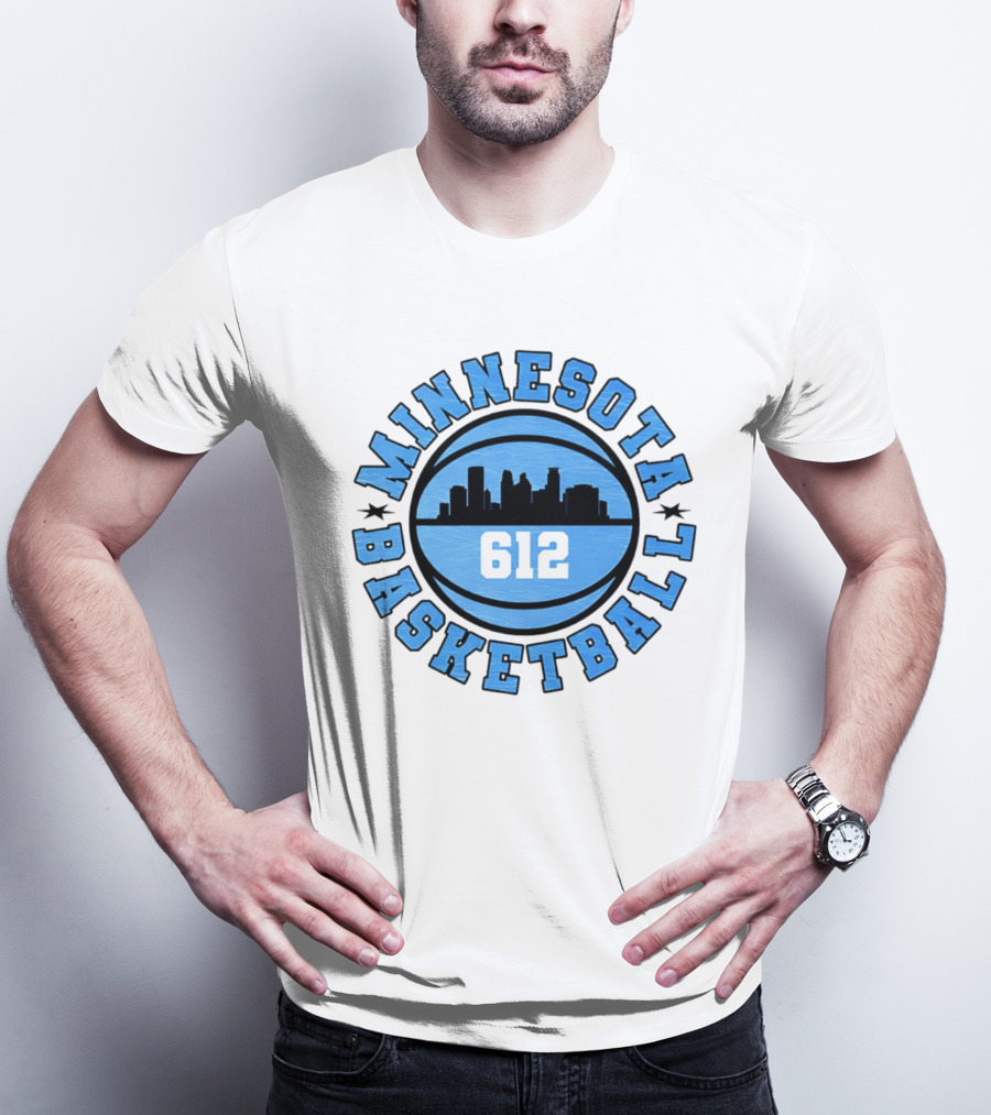 Minnesota Basketball 612 City Skyline T-Shirt