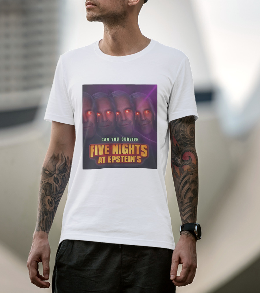 Five Nights At Epstein's Can You Survive Imagery With Glowing Eyes T-Shirt
