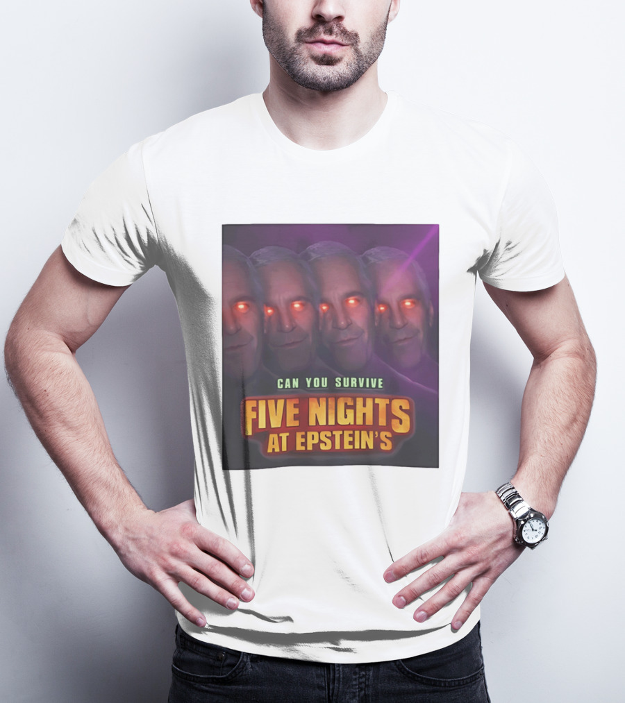 Five Nights At Epstein's Can You Survive Imagery With Glowing Eyes T-Shirt