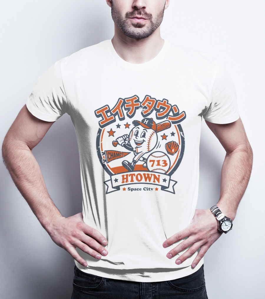 HTOWN 713 Champs Space City Baseball T-Shirt