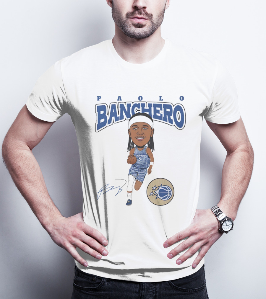 Paolo Banchero Orlando Magic Basketball Player Cartoon T-Shirt