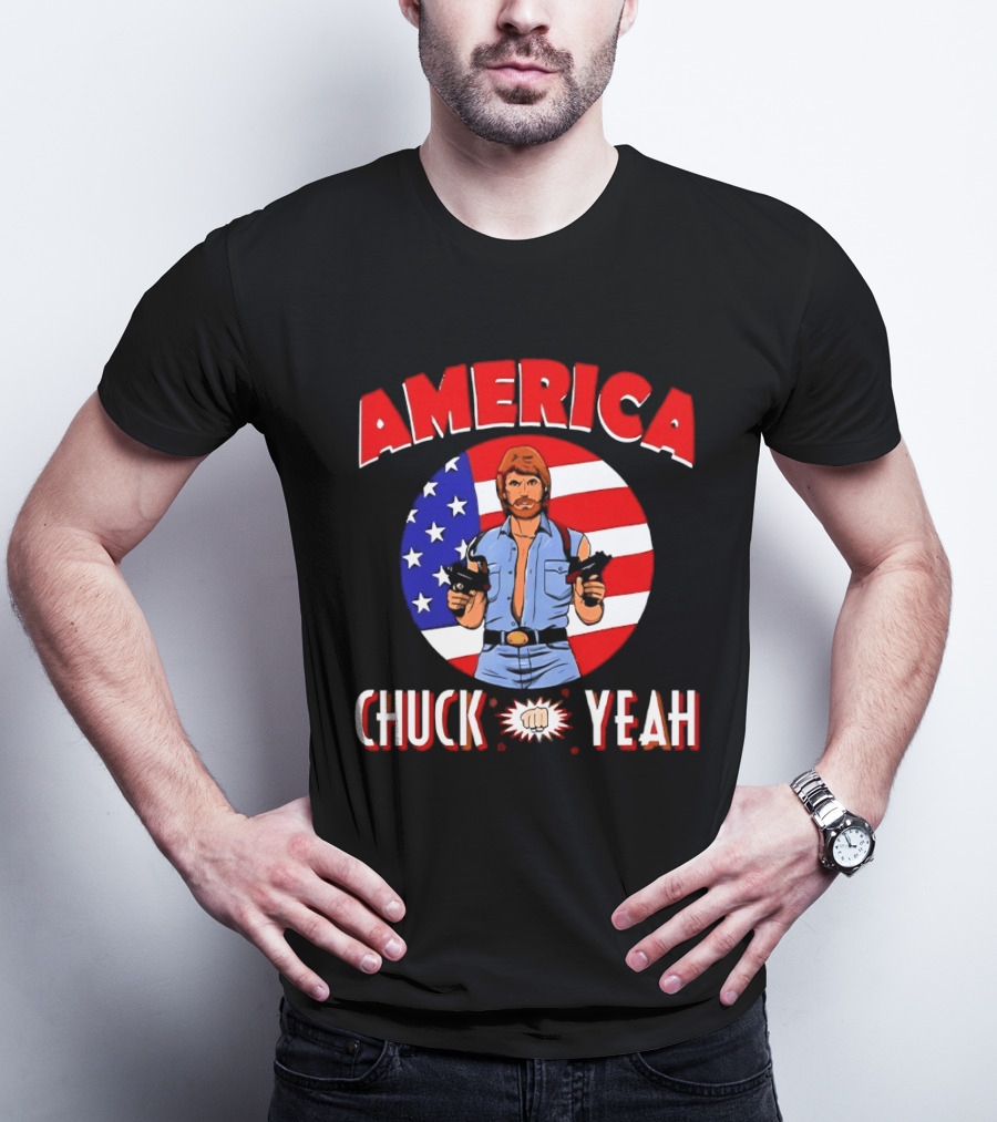 America Chuck Yeah Chuck Norris USA Flag T-Shirt