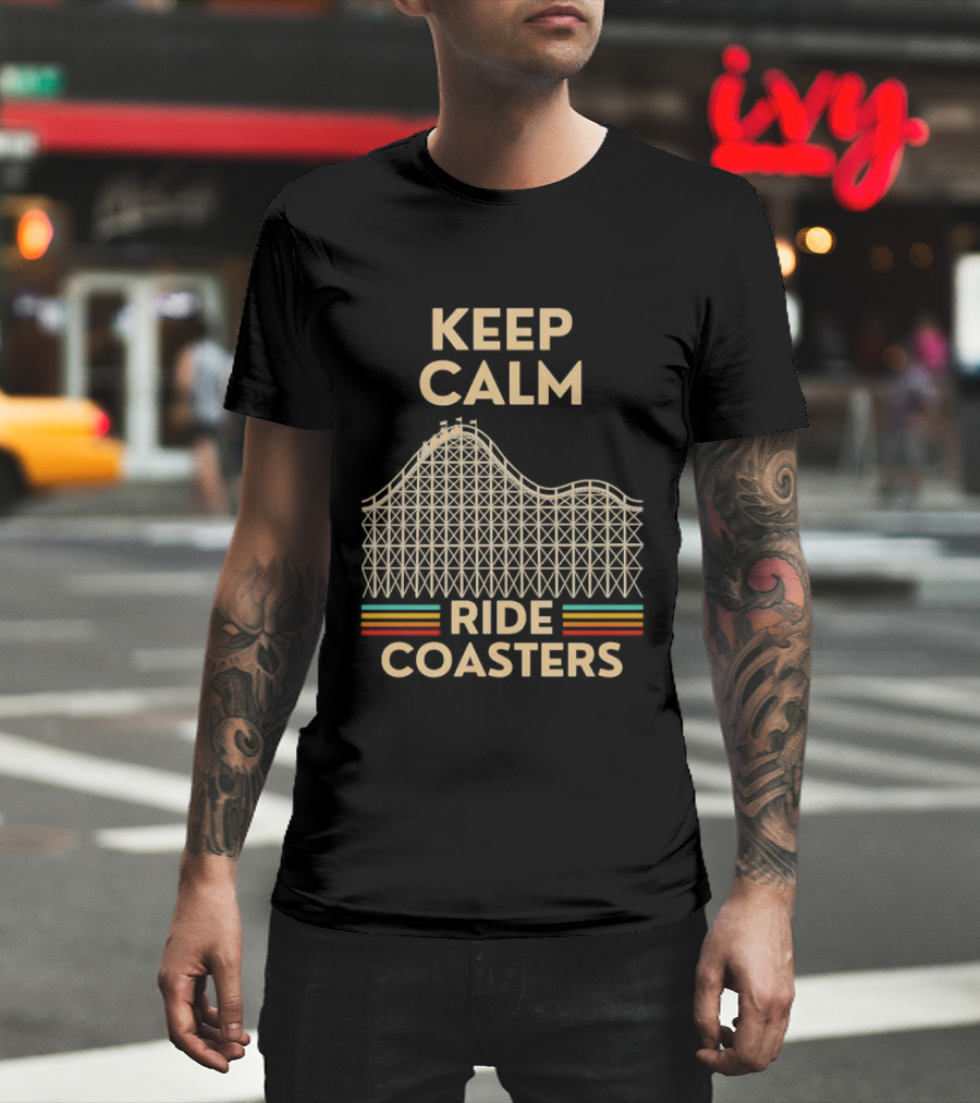 Keep Calm Ride S Retro Amusement Park T-Shirt