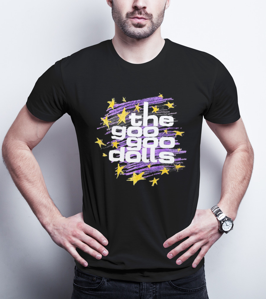 The Goo Goo Dolls Purple And Yellow Stars Brushstroke T-Shirt