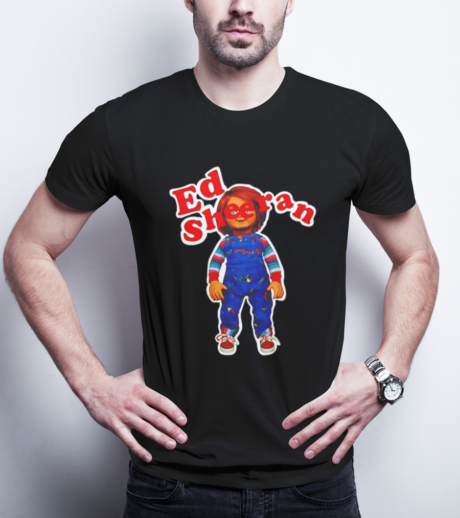 Ed Sheeran Chucky Doll Red Hair Suspender Outfit T-Shirt