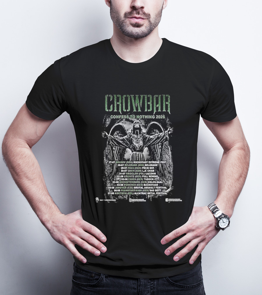 Crowbar Confess To Nothing 2026 Tour Dates Skull T-Shirt