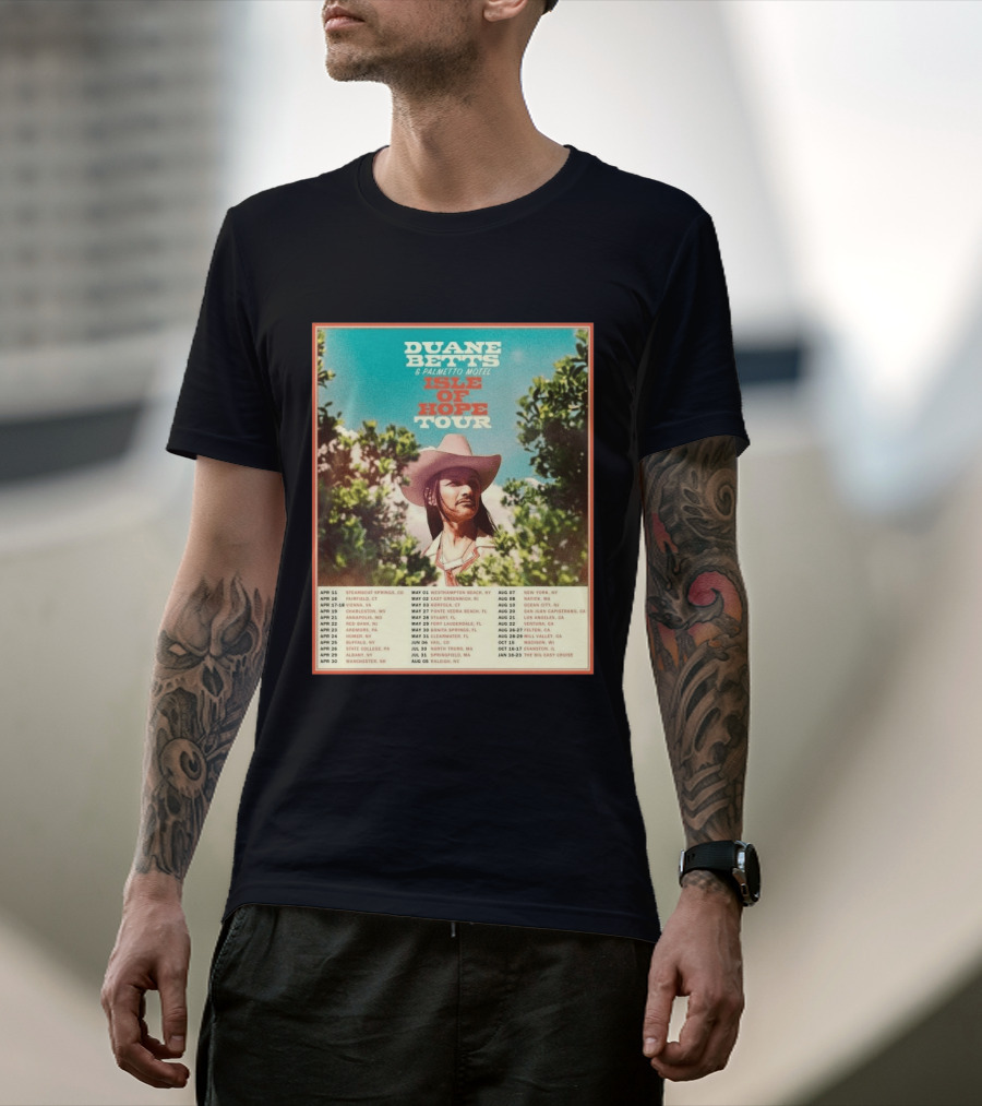Duane Betts Palmetto Motel Isle Of Hope Tour Dates 2026 T-Shirt