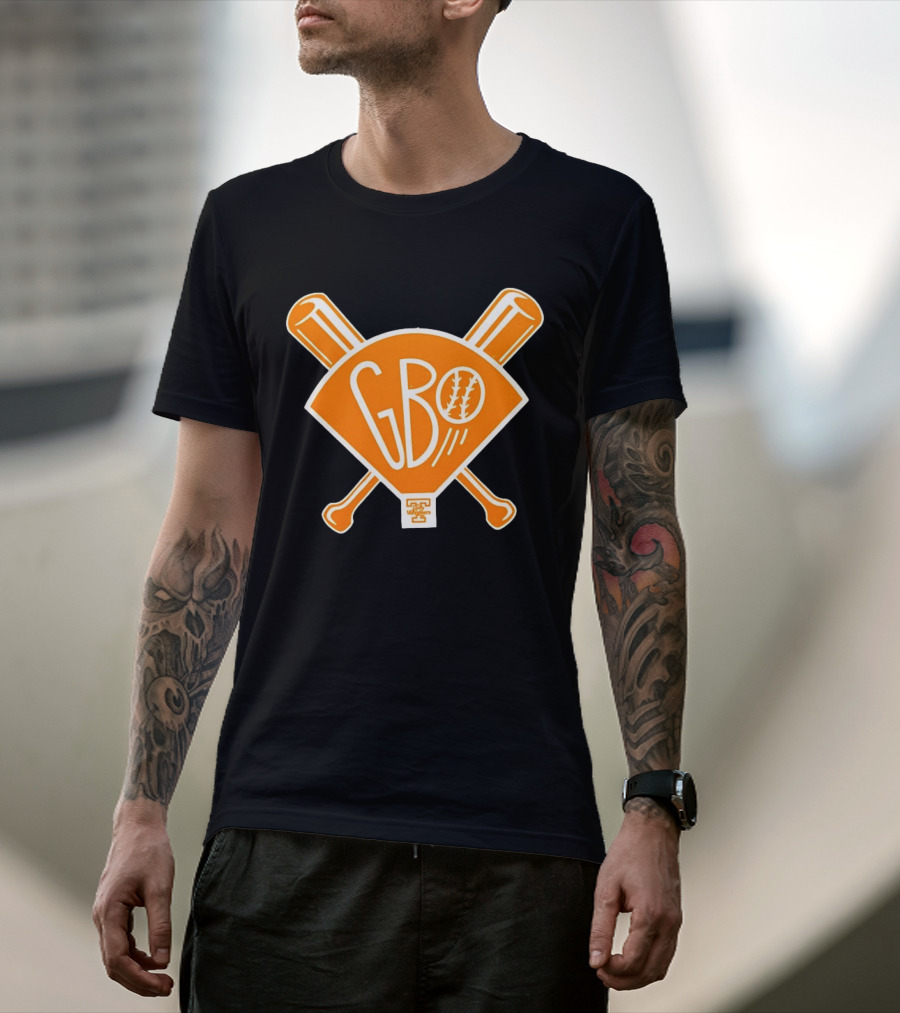 GBO Baseball Orange Crossed Bats University Of Tennessee Vols T-Shirt
