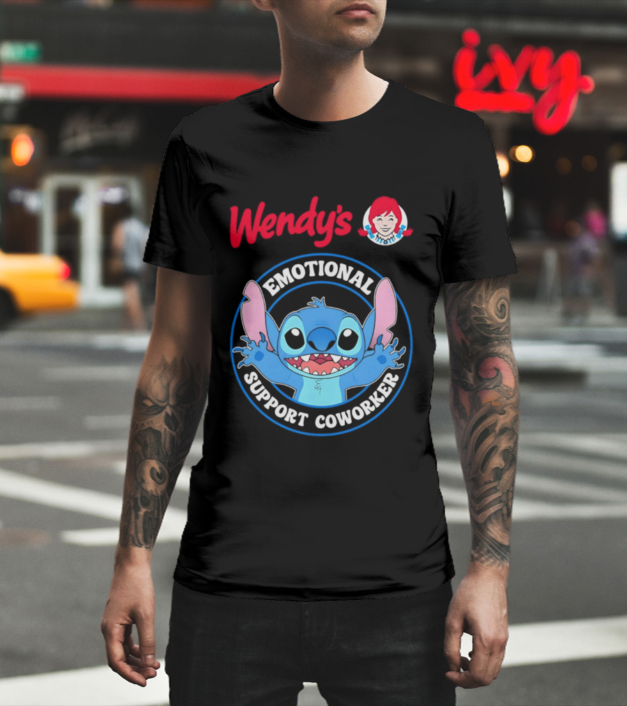 Wendy's Emotional Support Coworker Stitch Bluey T-Shirt