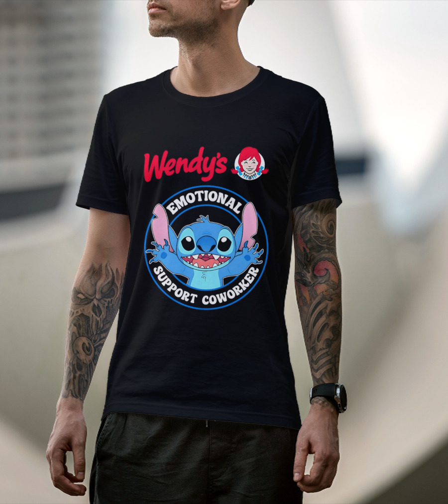 Wendy's Emotional Support Coworker Stitch Bluey T-Shirt
