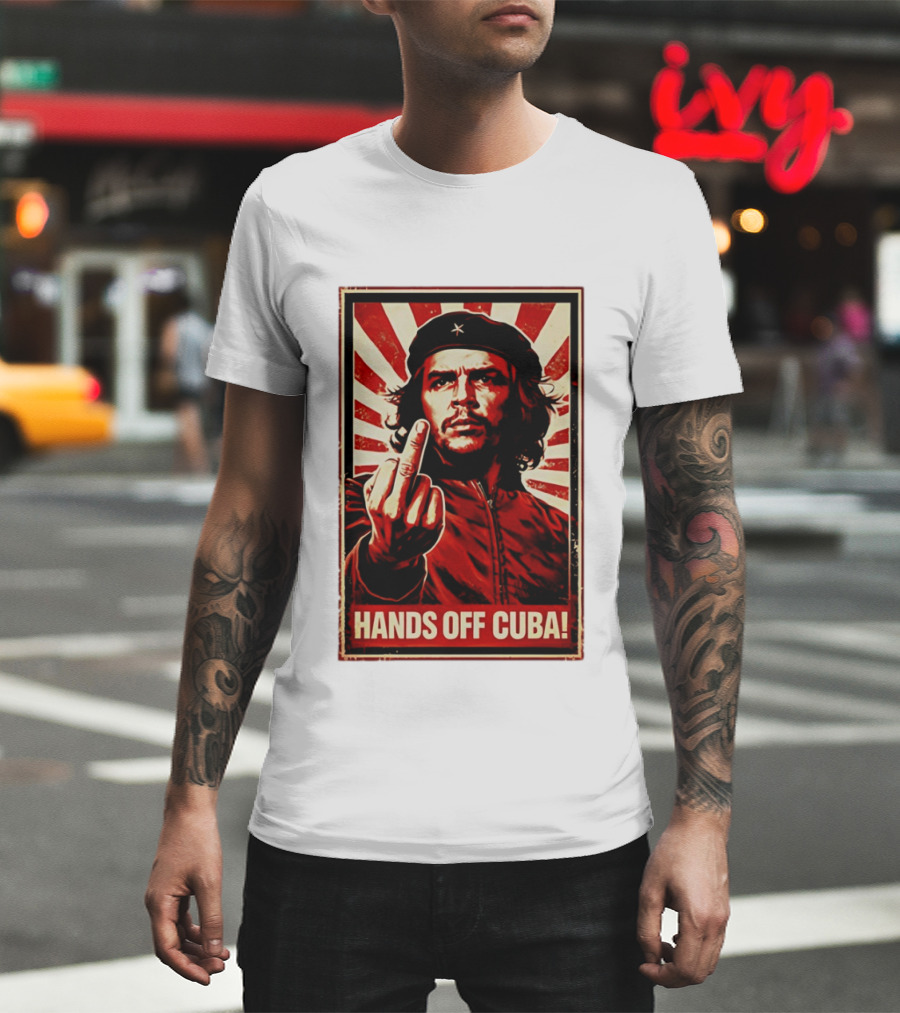 Che Guevara Hands Off Cuba Middle Finger Iconic Image T-Shirt
