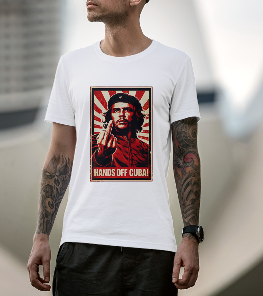 Che Guevara Hands Off Cuba Middle Finger Iconic Image T-Shirt