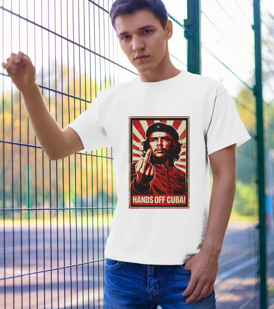 Che Guevara Hands Off Cuba Middle Finger Iconic Image T-Shirt