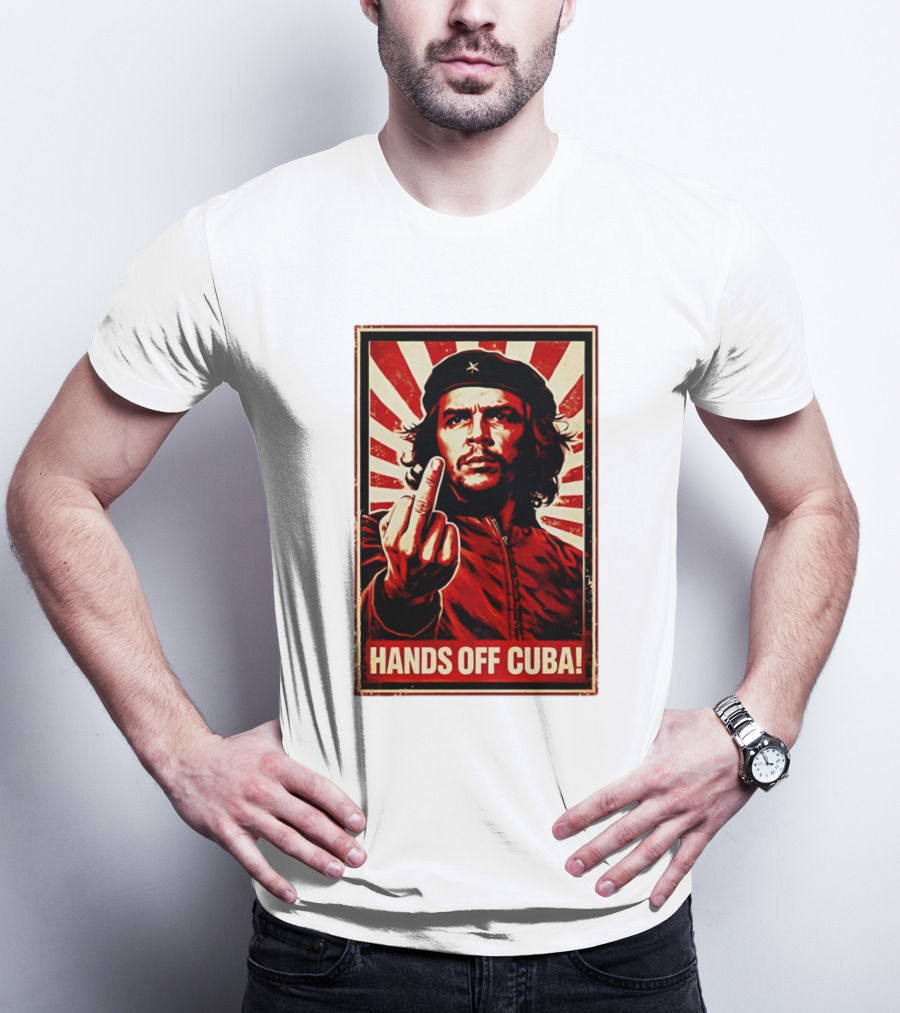 Che Guevara Hands Off Cuba Middle Finger Iconic Image T-Shirt