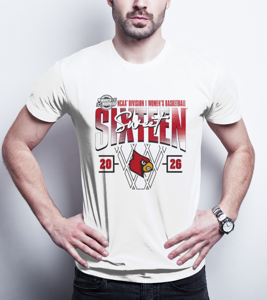 March Madness 2026 NCAA Sweet Sixteen Louisville Cardinals Women's Basketball Tournament T-Shirt