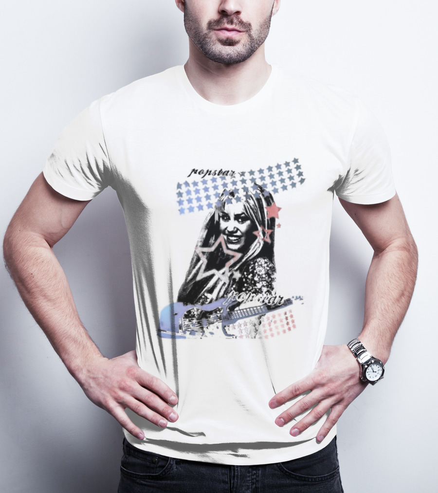 Miley Cyrus Hannah Montana Stars Guitar American Flag T-Shirt