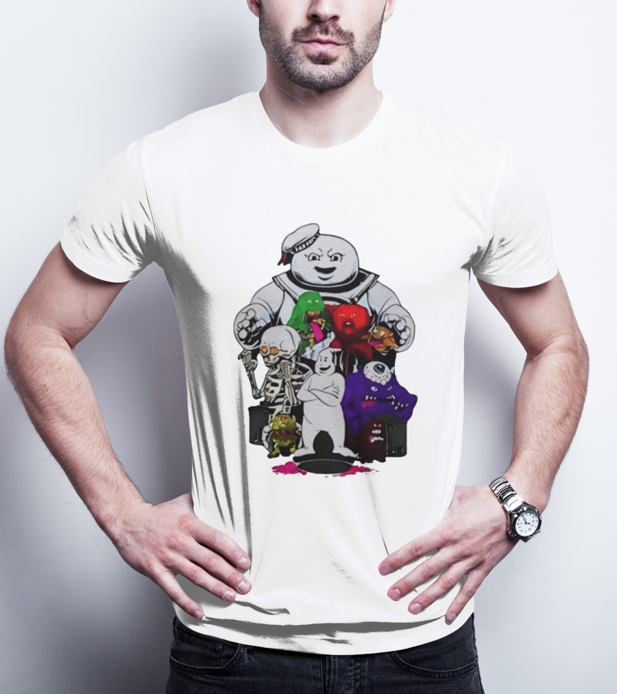Stay Puft Marshmallow Man Ghostbusters Monster Group Characters T-Shirt