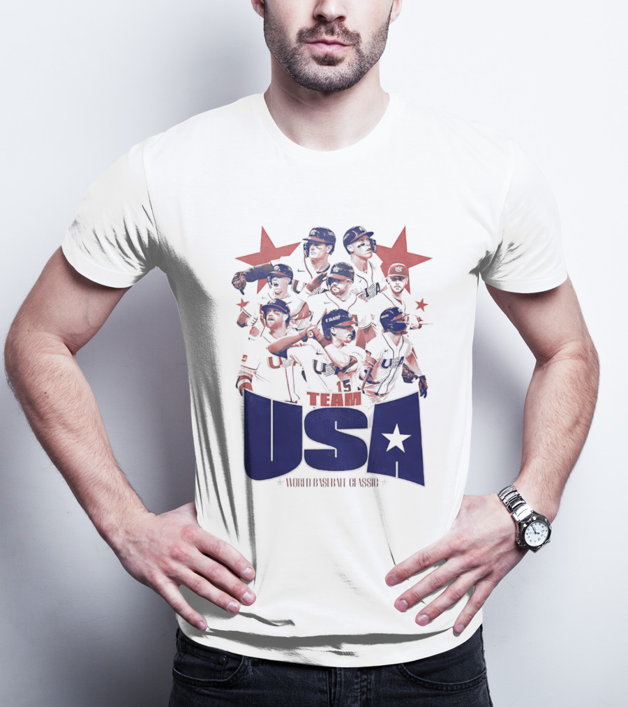 TEAM USA Baseball World Classic Players Lineup Stars T-Shirt