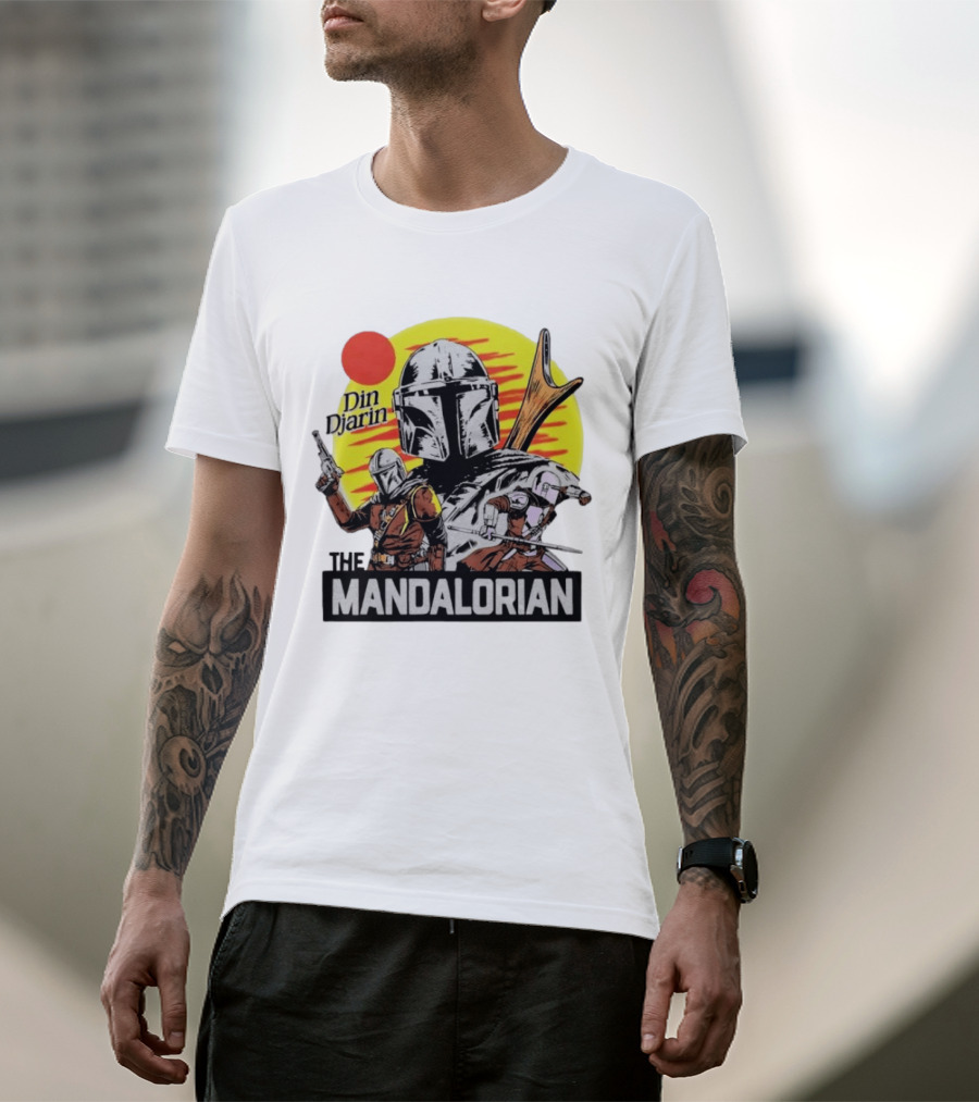 The Mandalorian Din Djarin Star Wars Retro Comic T-Shirt