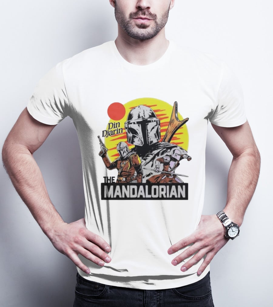 The Mandalorian Din Djarin Star Wars Retro Comic T-Shirt
