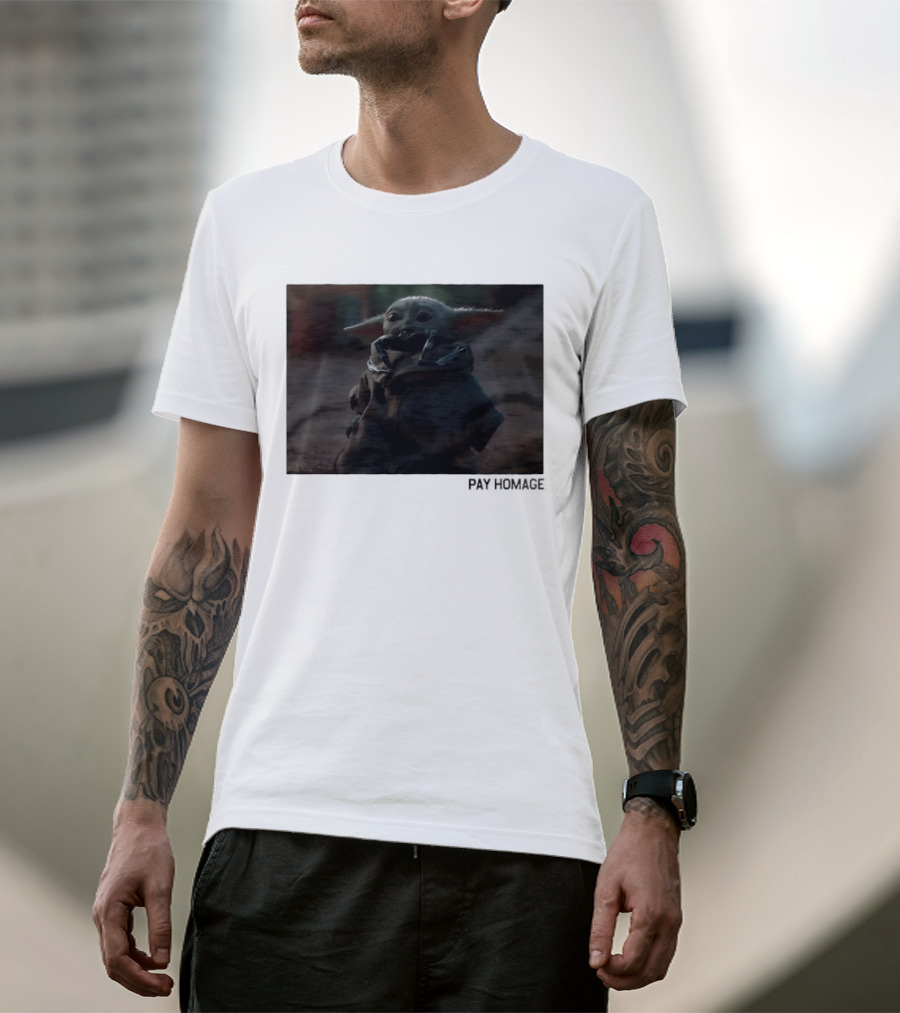 Pay Homage Grogu The Mandalorian Star Wars Iconic Baby Yoda T-Shirt