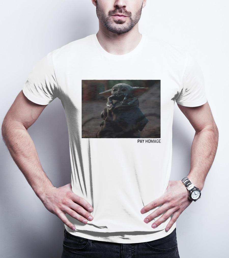Pay Homage Grogu The Mandalorian Star Wars Iconic Baby Yoda T-Shirt