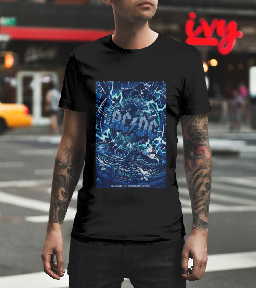 AC DC Estadio River Plate Buenos Aires PWR Up Tour March 2026 T-Shirt