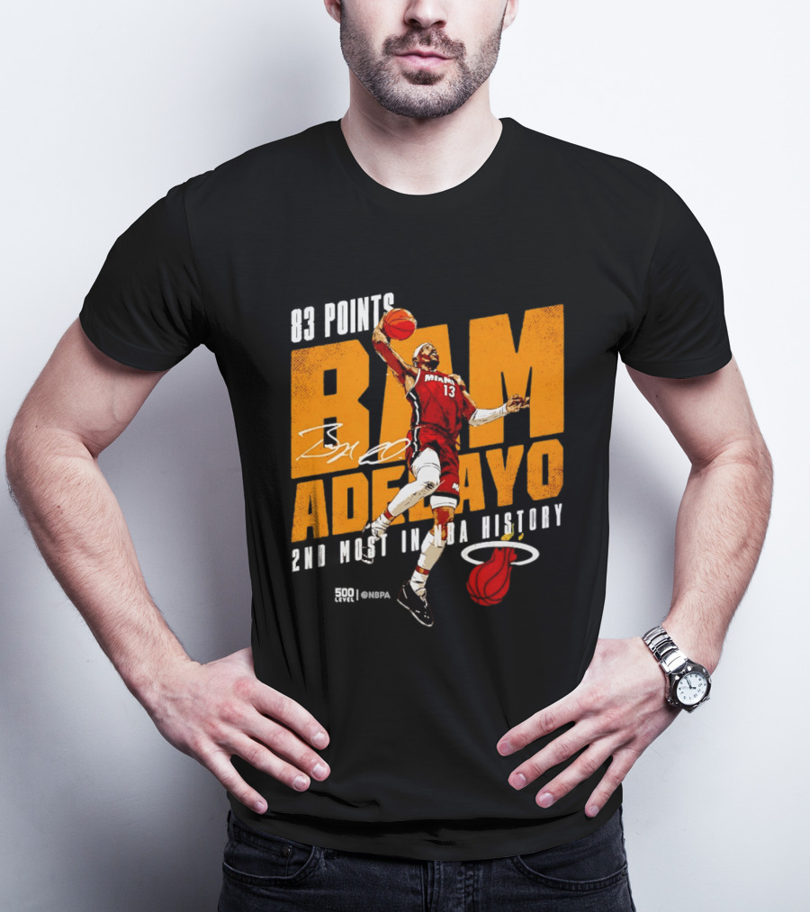83 Points Bam Adebayo Miami Heat 2nd Most In NBA History T-Shirt