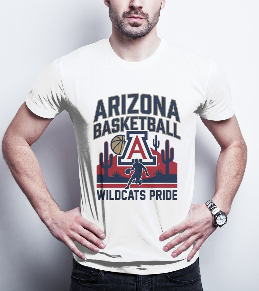 Arizona Wildcats Basketball Pride Cactus And Player T-Shirt