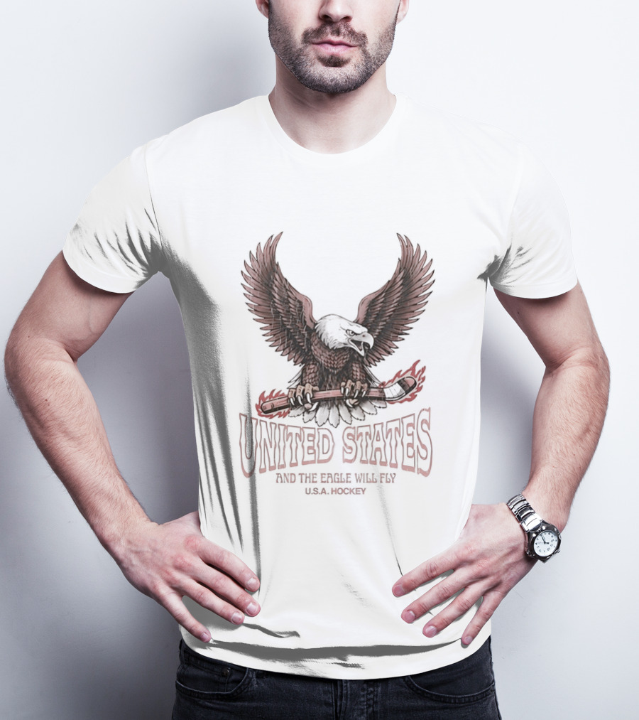 United States Free Bird Hockey And The Eagle Will Fly T-Shirt