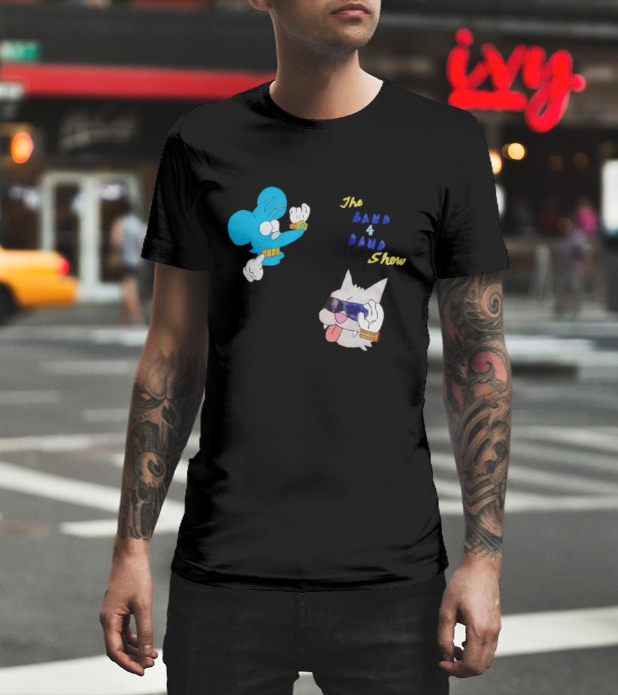The Itchy And Scratchy Band 4 Band Show Cartoon Characters T-Shirt