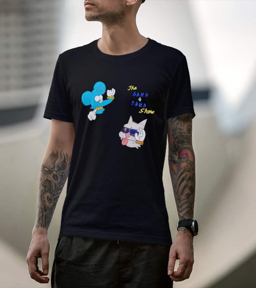 The Itchy And Scratchy Band 4 Band Show Cartoon Characters T-Shirt